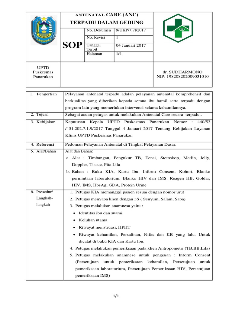 Sop - Anc Terpadu Dalam Gedung | PDF