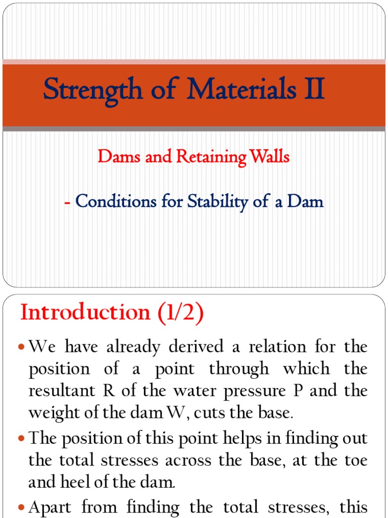 Stability Analysis of Dams and Walls | PDF | Dam | Stress (Mechanics)