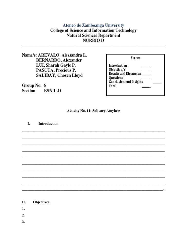 Lab Report 12 Salivary Amylase | PDF | Precipitation (Chemistry) | Saliva