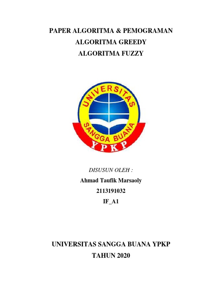 Algoritma Greedy Dan Algoritma Fuzzy | PDF