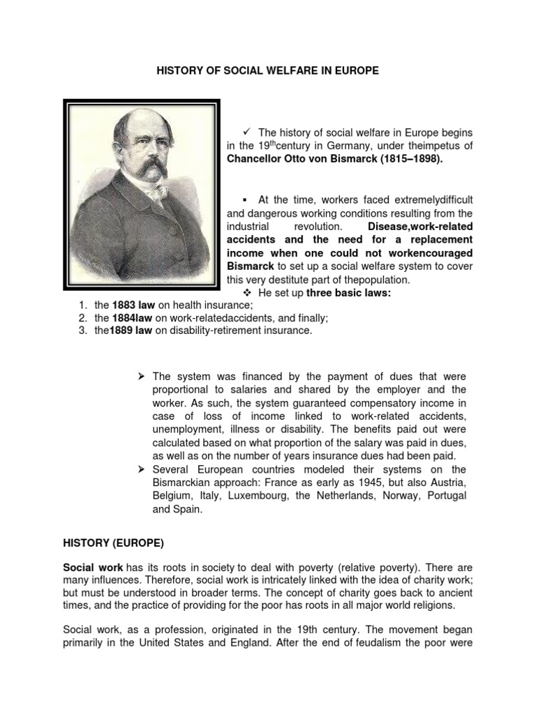 History of Social Welfare in Europe | PDF | Welfare | Prison