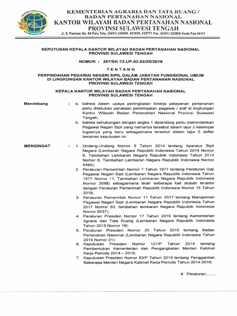 SK Mutasi Staf | PDF