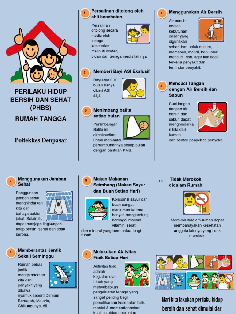 Leaflet PHBS | PDF | Pengembangan Diri | Gaya Hidup