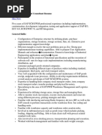 Sample Resume For SAP EWM | PDF | Warehouse | Enterprise Resource Planning