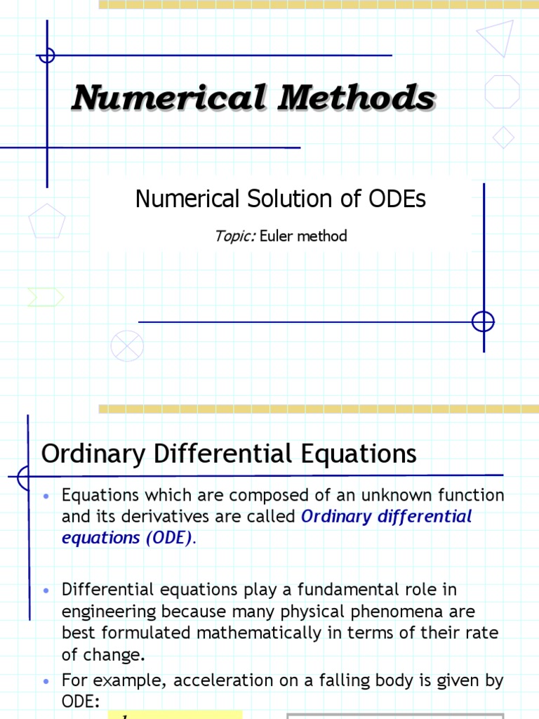 Lec 23-24 Euler Method | PDF | Ordinary Differential Equation ...