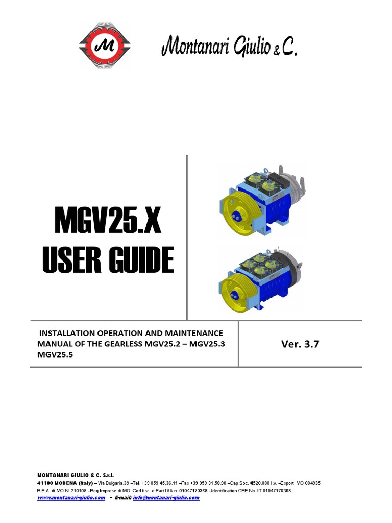 Manuale - MGV25 - ENG - vs3 - 7 MOTOR | PDF | Elevator | Warehouse