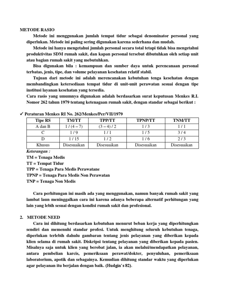 METODE RASIO Tenaga Perawat | PDF | Kesehatan Holistik | Sains & Matematika