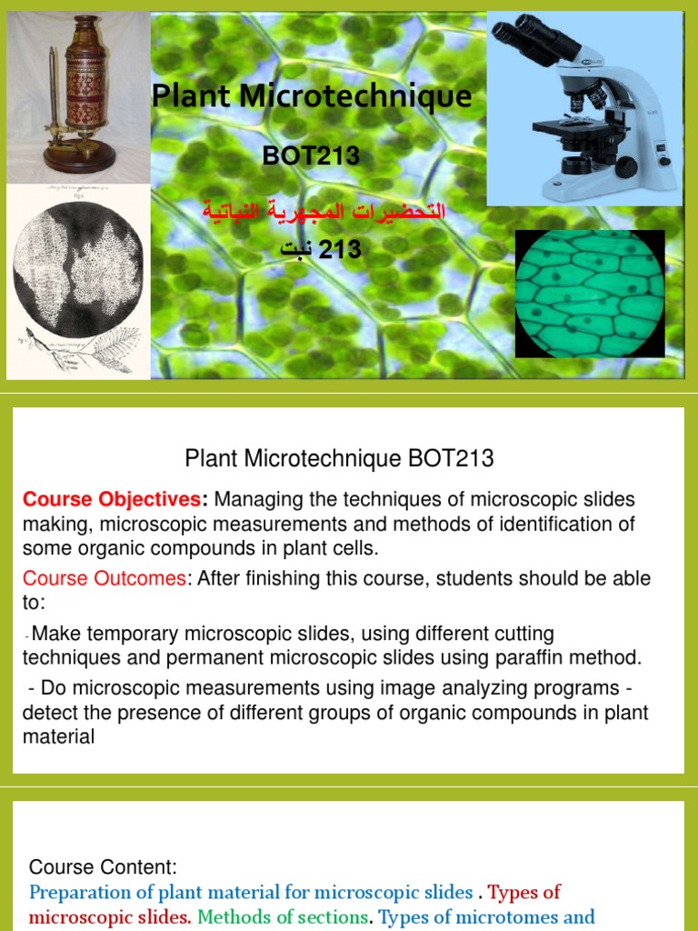 Plant Microtechnique Course | PDF | Meiosis | Leaf