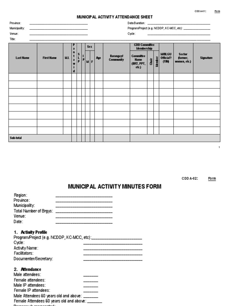 Compendium of CDD Forms and Tools-A (Version 04192016) | PDF ...