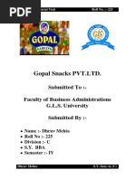 Project Report Balaji Wafers | PDF | Business | Economies