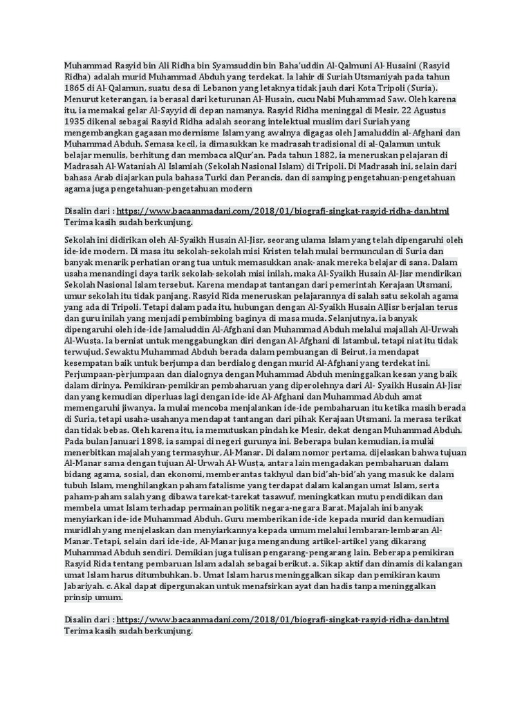 Muhammad Rasyid Bin Ali Ridha Bin Syamsuddin Bin Baha | PDF