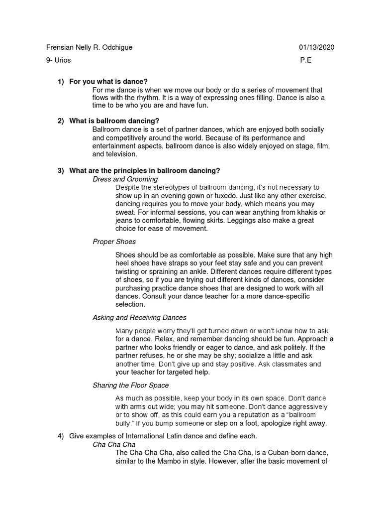 Ballroom Dance Pdf Dances Flexibility Anatomy