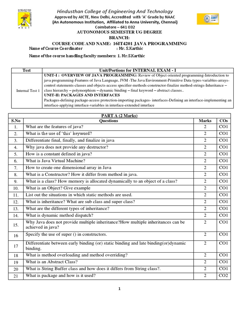 Java Question Bank Pdf Inheritance Object Oriented Programming Method Computer Programming