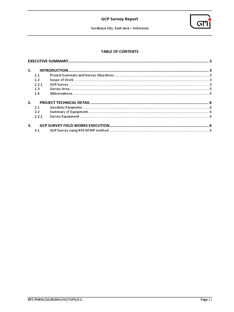 GCP Survey Report | Download Free PDF | Surveying | Geodesy