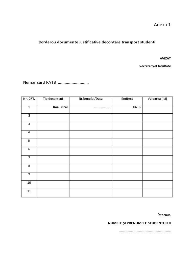 Borderou Transport | PDF