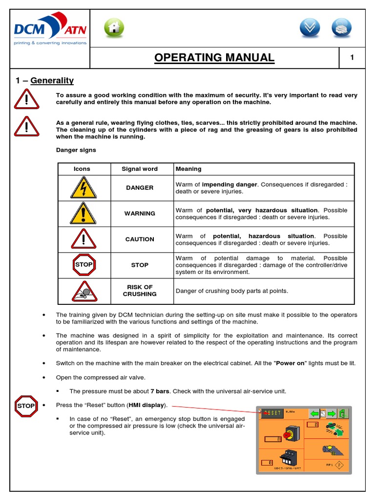 Operating Manual DCM Slitting | PDF | Knife | Tools