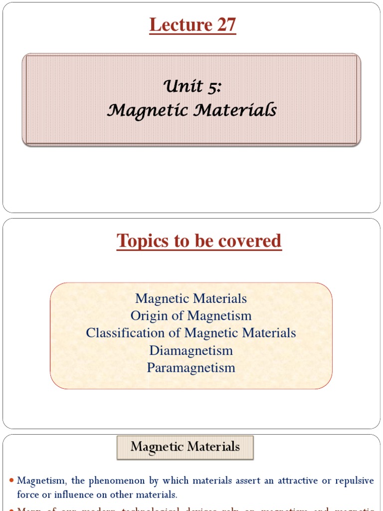 Magnetic Materials PDF | PDF | Magnetism | Ferromagnetism