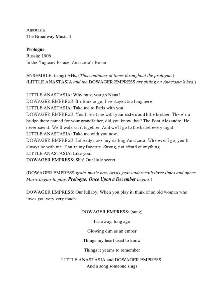 Anastasia Script | PDF