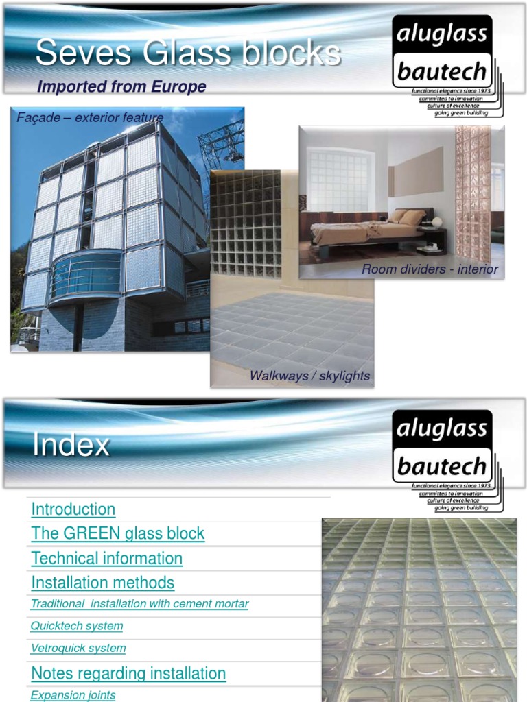Glass Block Technical Presentation | PDF | Brick | Building Insulation