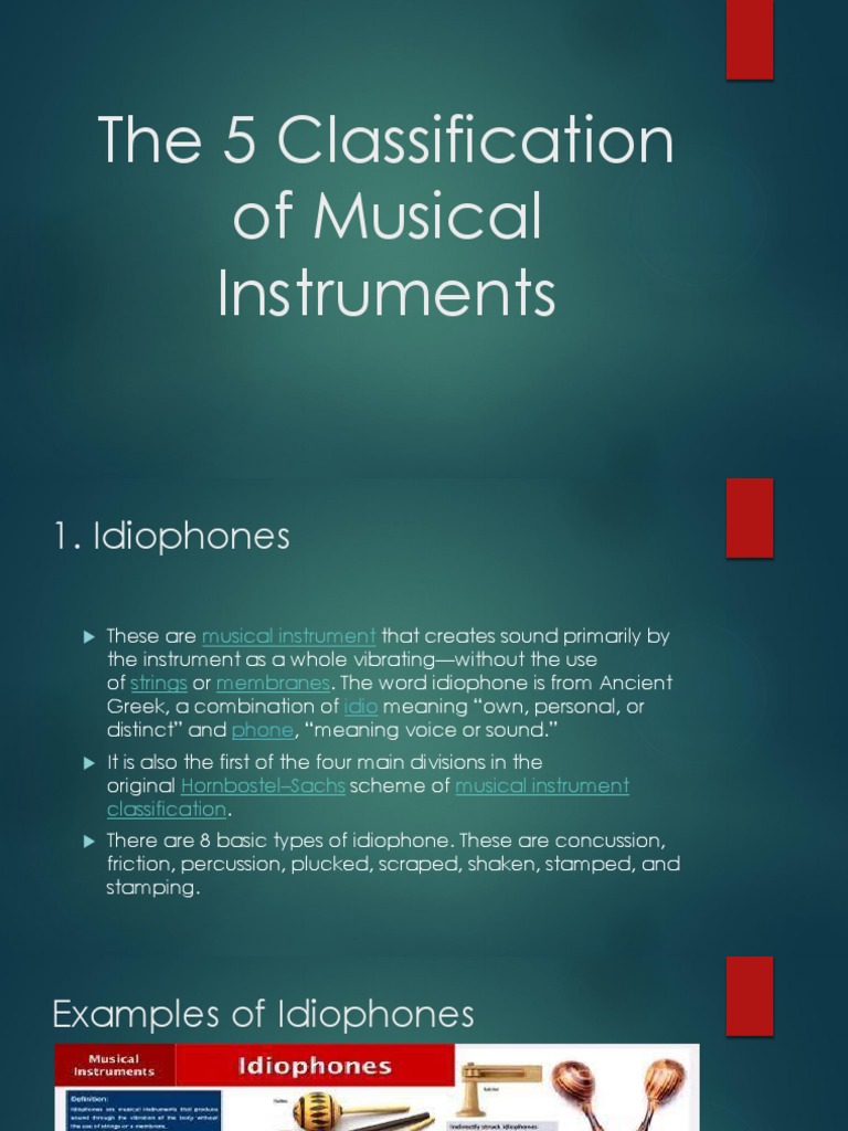 The 5 Classification of Musical Instrument | PDF | Elementary ...