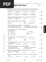 High School Geometry Practice Test | PDF