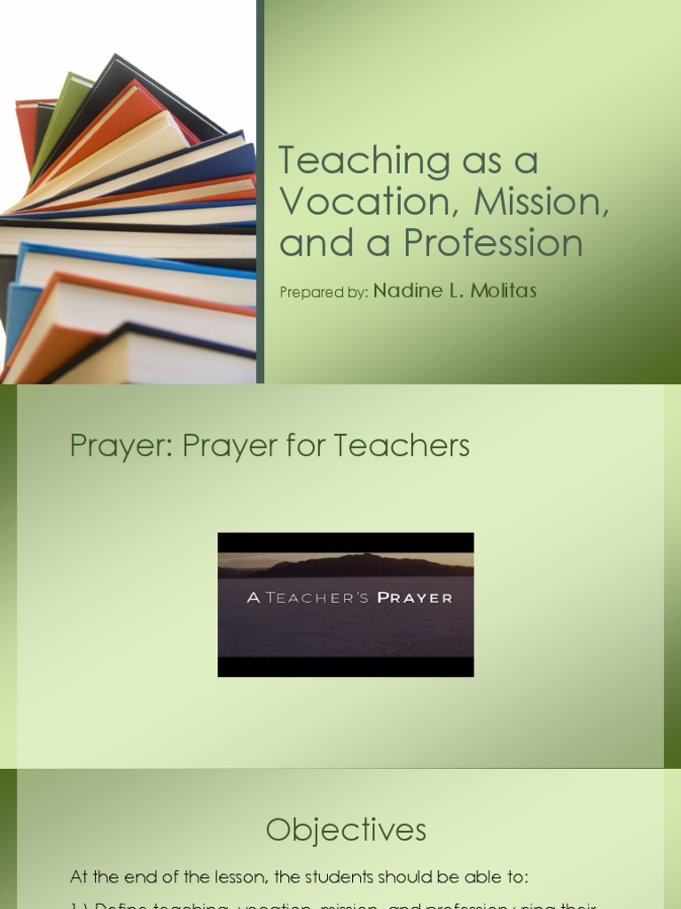 Teaching as a Vocation, Mission and Profession | PDF | Profession ...