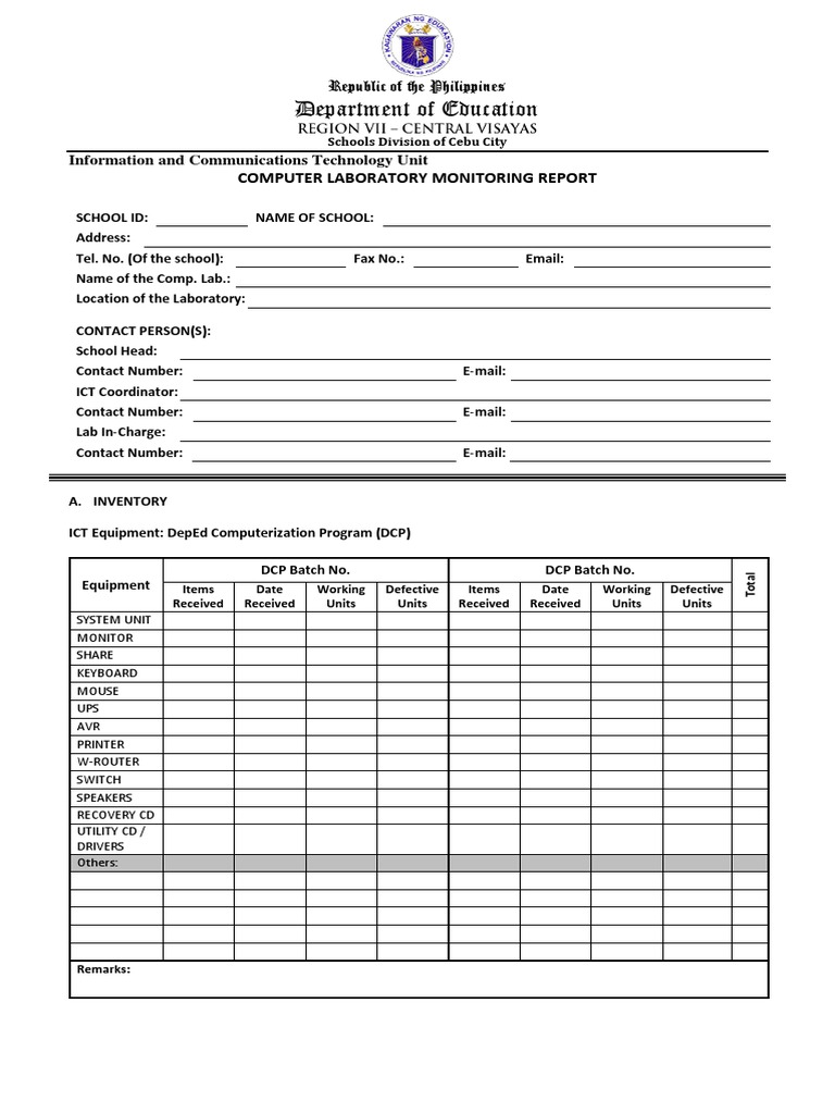 Complab Monitoring Report-1 | PDF | Laboratories | Information Technology