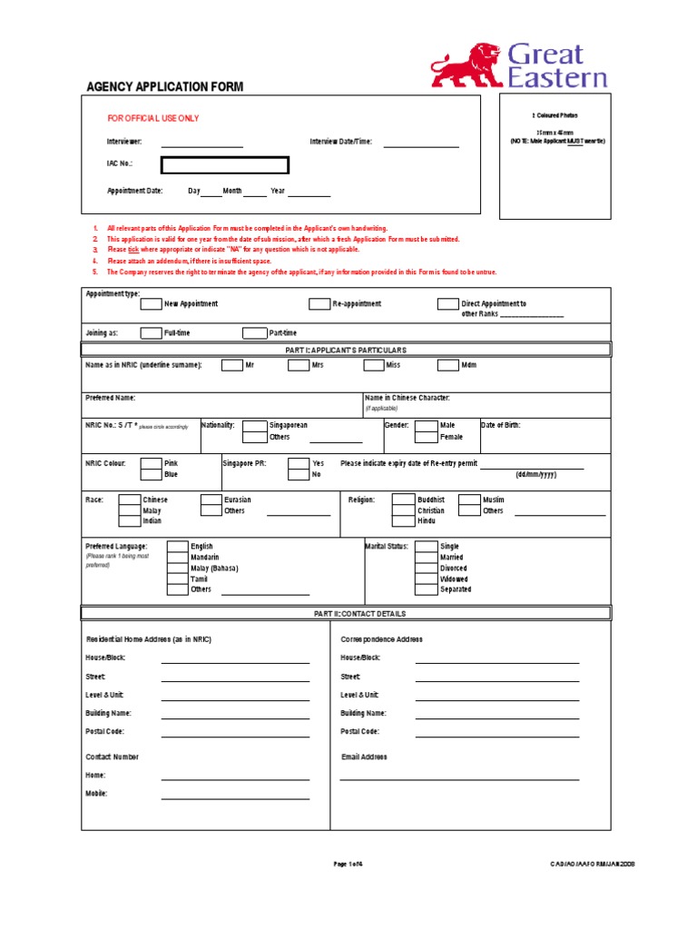 Agency Application Form | PDF | Business