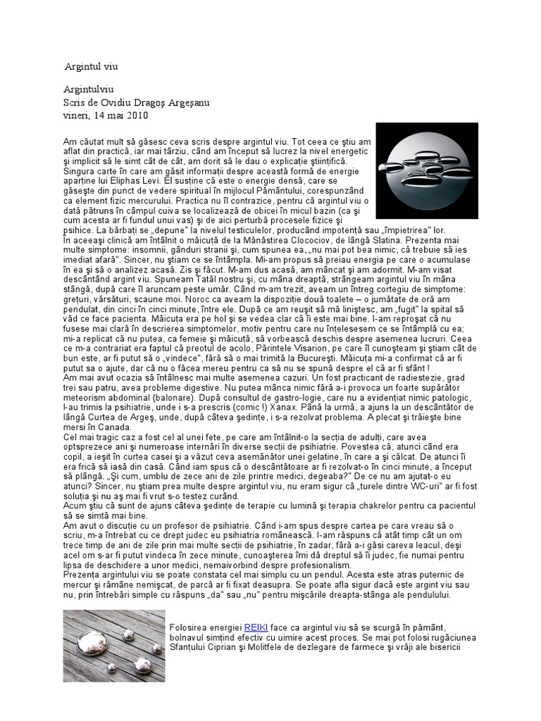 Totul Despre Magia Cu Argint Viu PDF | PDF