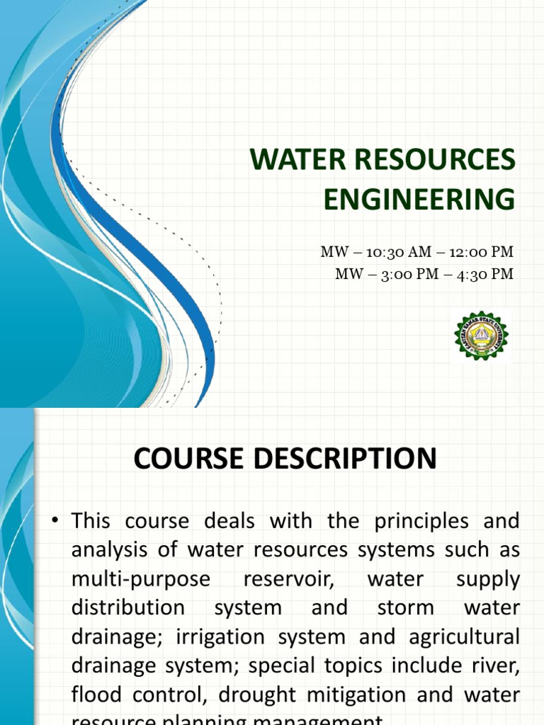 Water Resources Engineering Overview | PDF | Water Resources ...