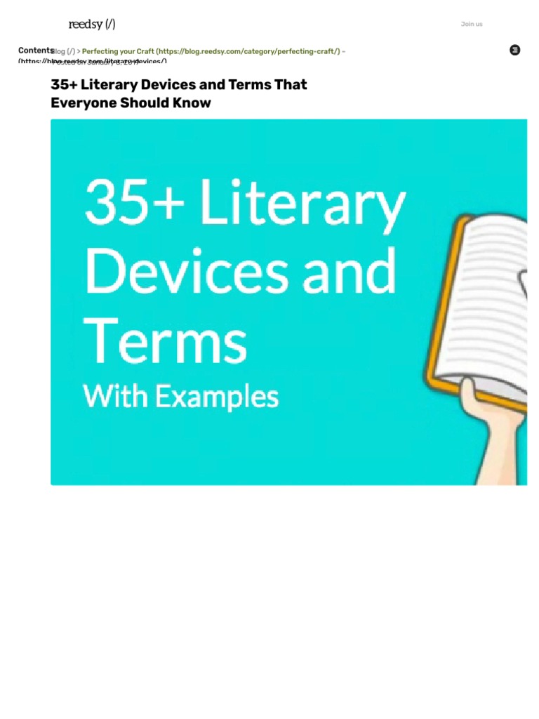35+ Literary Devices and Terms Every Writer Should Know | PDF ...