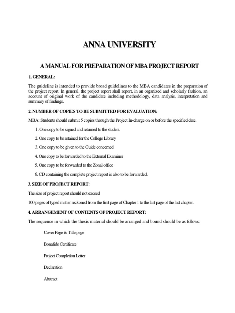 MBA Final Project Guidelines | PDF | Thesis | Data Analysis