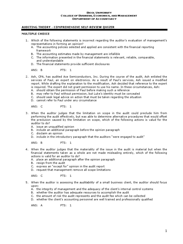 Aud Theory Comprehensive Self Review Quizzer MC PDF | PDF | Financial ... Aud Theory Comprehensive Self Review Quizzer MC PDF | PDF | Financial ...