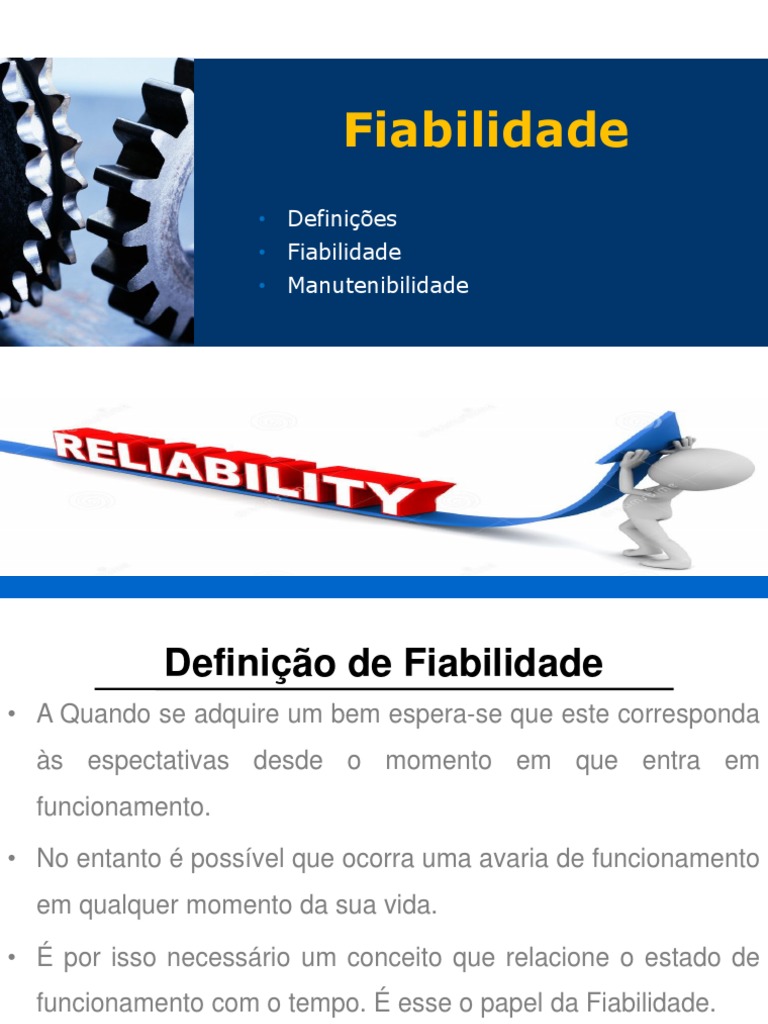 Fiabilidade | PDF | Definição | Distribuição de probabilidade