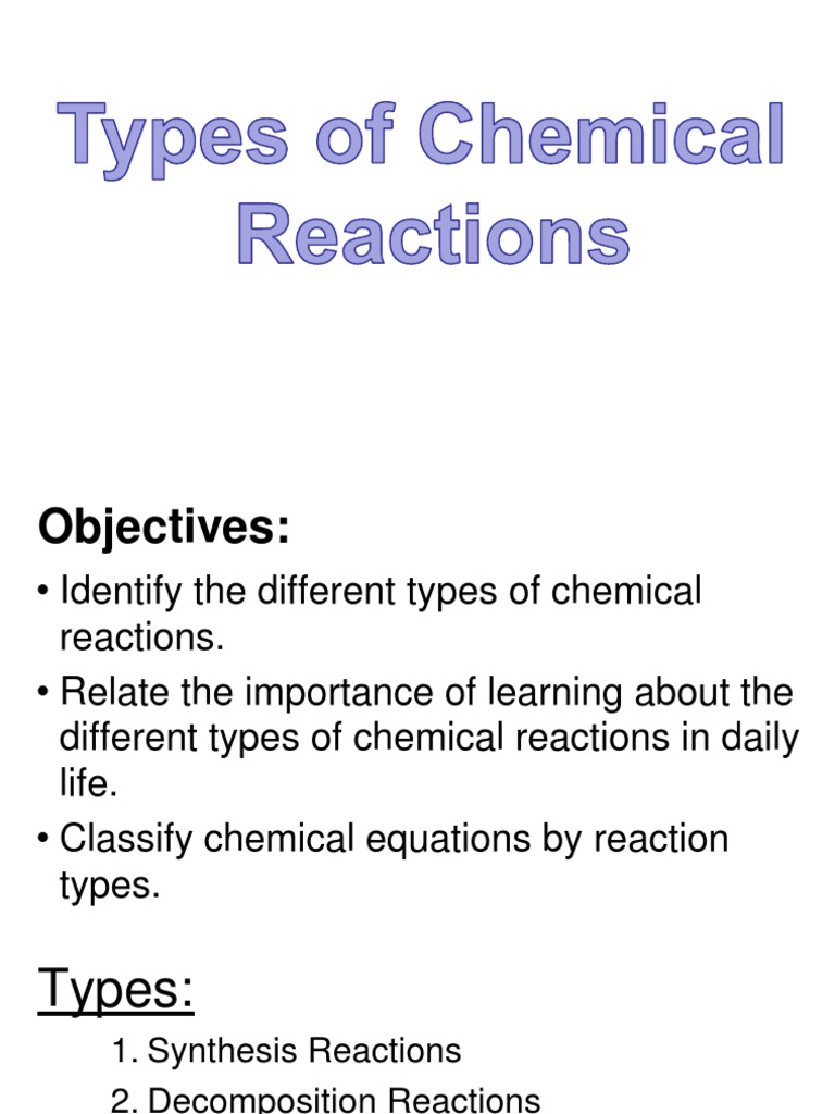Overview of Chemical Reaction Types | PDF | Chemical Reactions ...