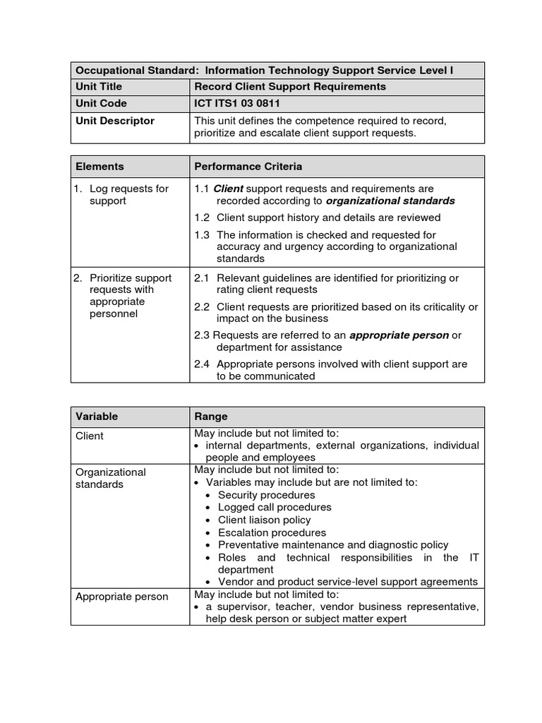 OS - Record Client Support Requirements | PDF | Competence (Human ...