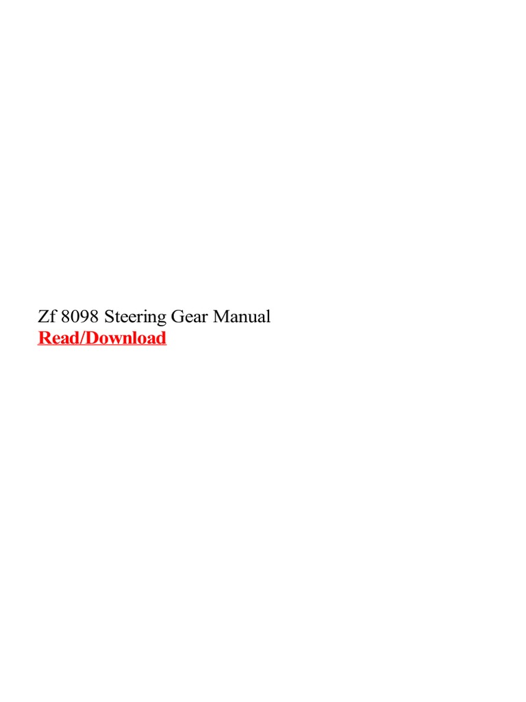 ZF 8098 Steering Gear Manual | PDF | Manual Transmission | Steering