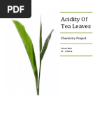 Chemistry Investigatory Project: Acidity in Tea Leaves | PDF