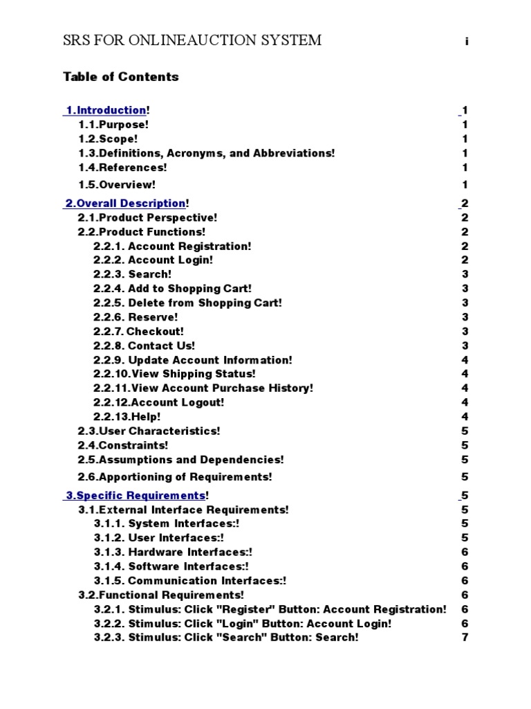 SRS For Online Auction System | PDF | Application Programming Interface | User (Computing)