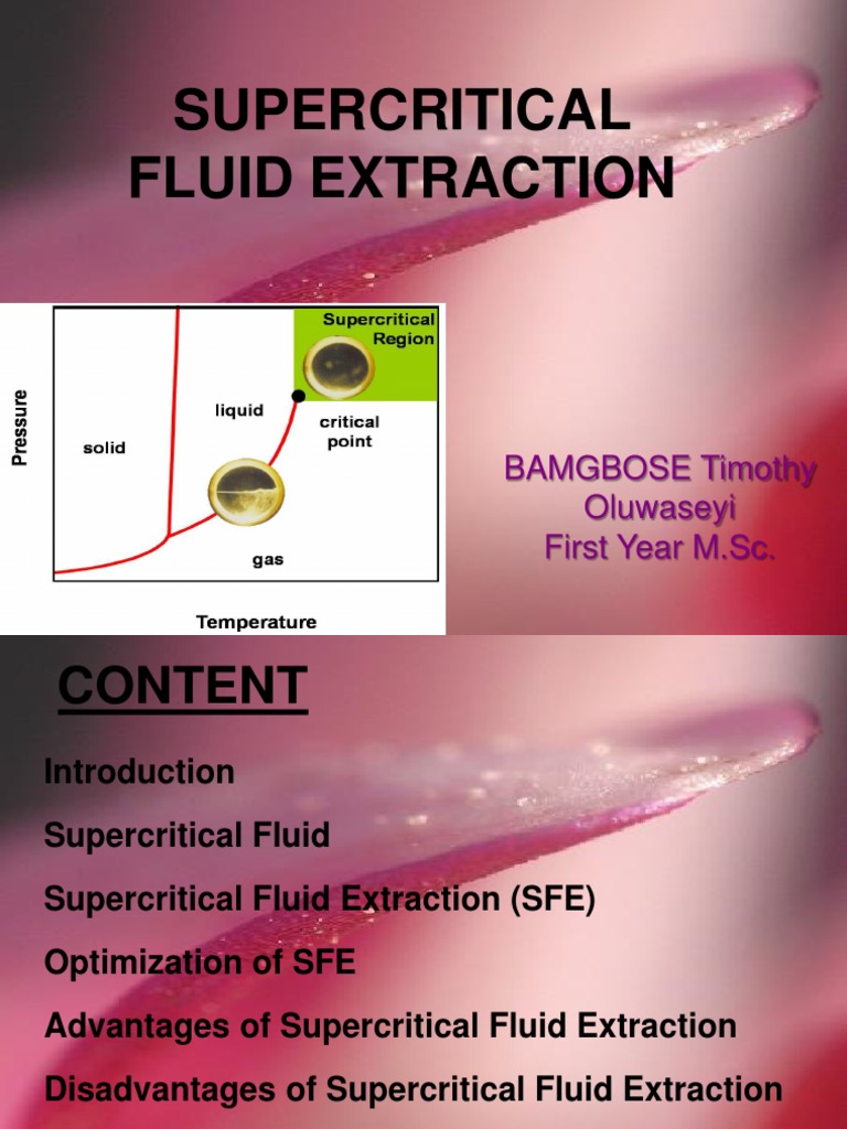 Super Critical Fluid Extraction | PDF | Supercritical Fluid | Chemical ...