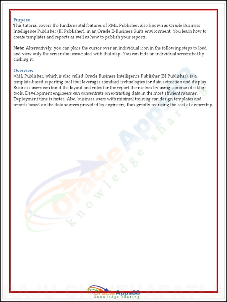 Creating Reports in Oracle E-Business Suite Using XML Publisher | PDF ...