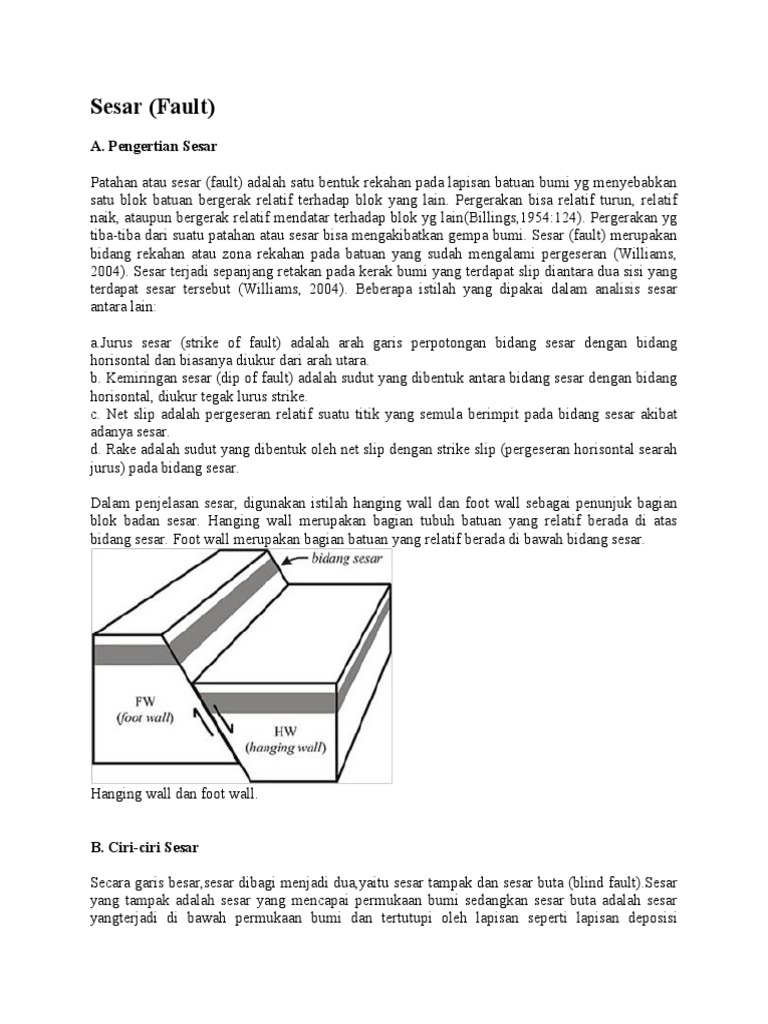 Klasifikasi dan Ciri-Ciri Sesar Geologi | PDF | Sains & Matematika