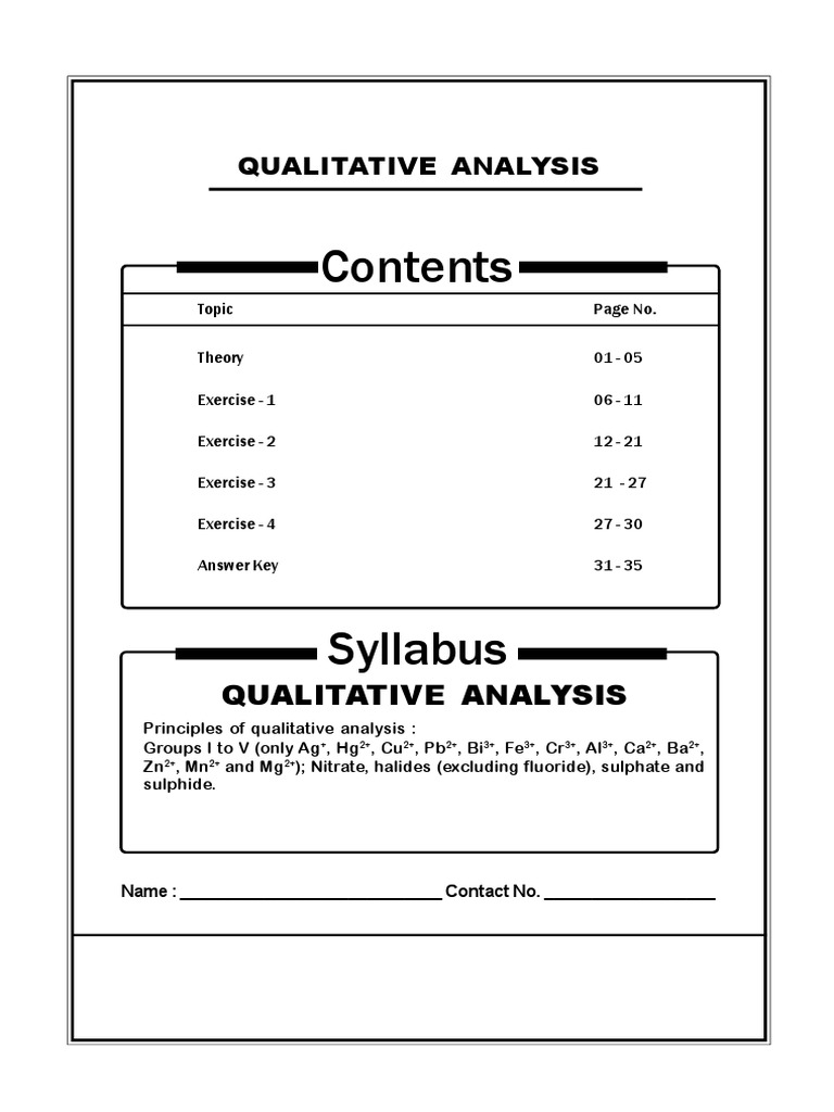 Qualitative Analysis Techniques Guide | PDF | Precipitation (Chemistry ...