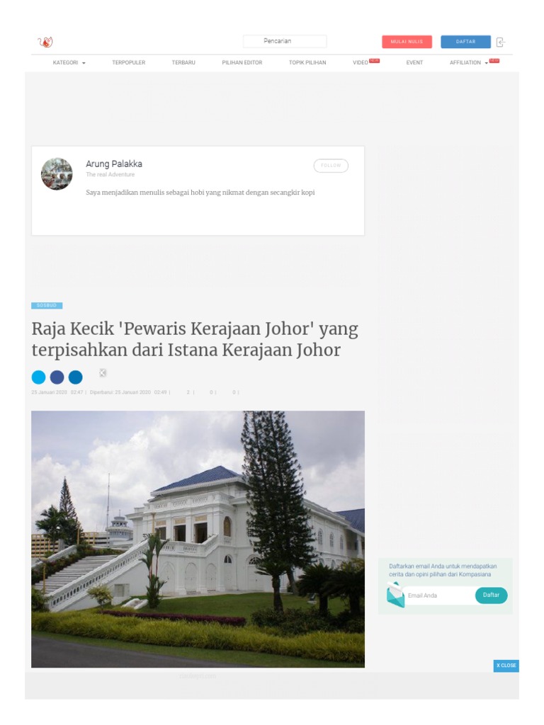 Raja Kecik Pewaris Kerajaan Johor Yang Terpisahkan Dari Istana Kerajaan ...