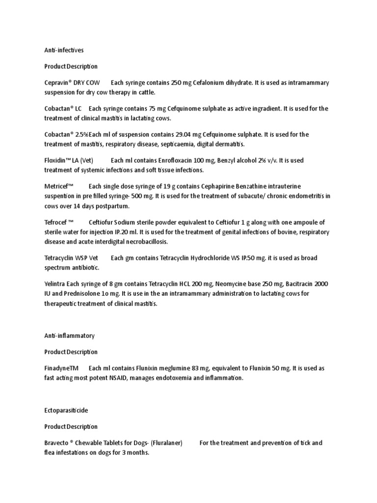 Vet MSD Products | PDF | Vaccines | Infection