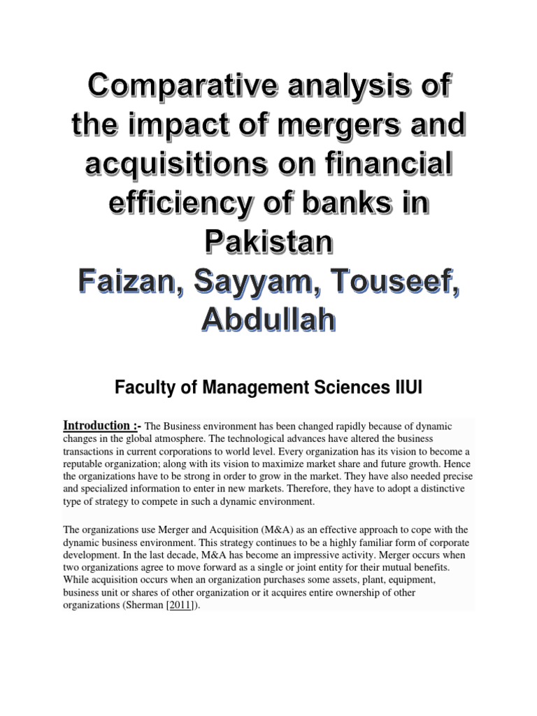 Analysis of the Merger Between MCB Bank and NIB Bank and its Impact on ...