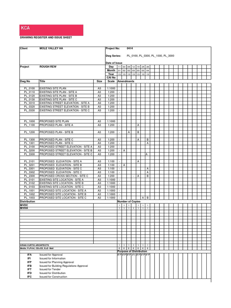 0414 - Drawing Register | PDF