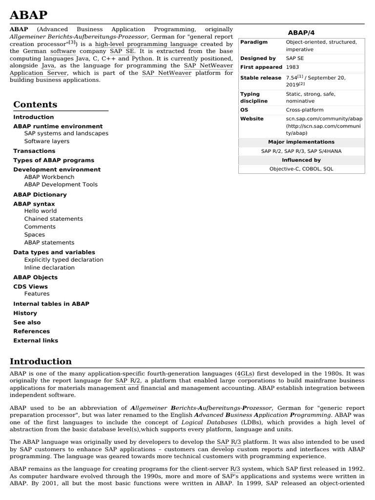 Sap Abap | PDF | Method (Computer Programming) | Object Oriented Programming