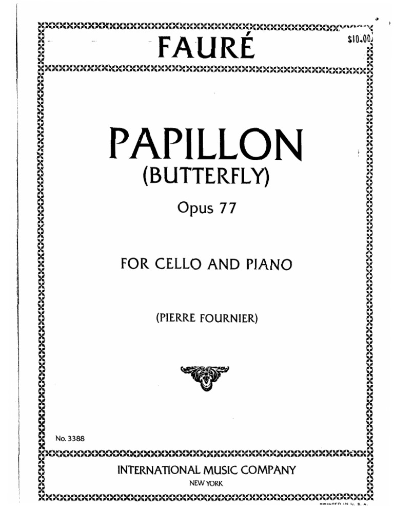 Papillon Butterfly Op. 77 For Cello and Piano | PDF