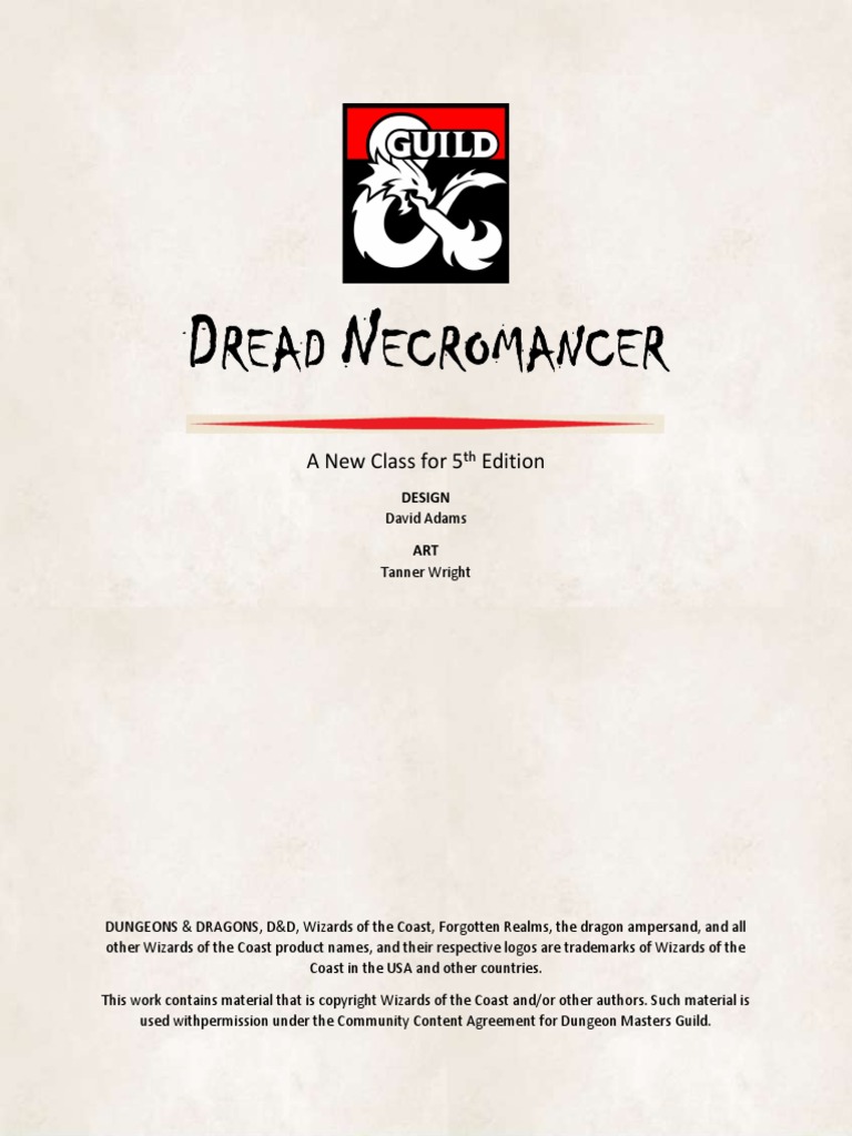 Dread Necromancer D&D 5e | PDF | Wellness | Medical